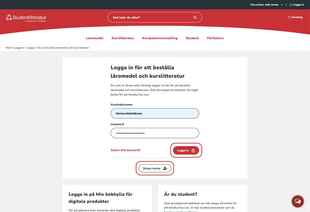 Beställ och aktivera digitala provexemplar | Studentlitteratur